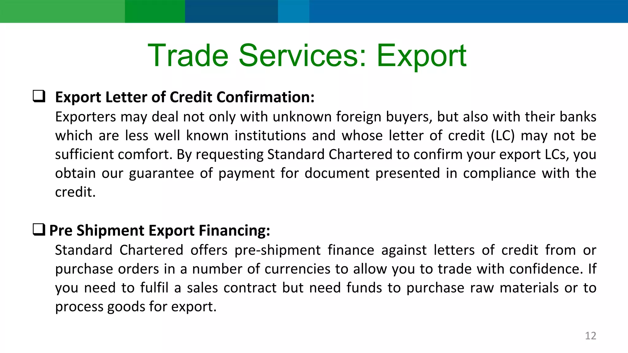 Standard Charted LC slideshares | PPTX