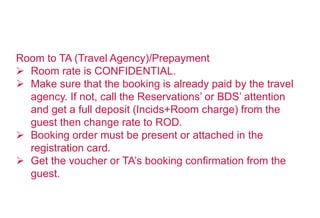 Standard Check-in Procedure.ppt1.ppt | Credit Cards | Personal Debt