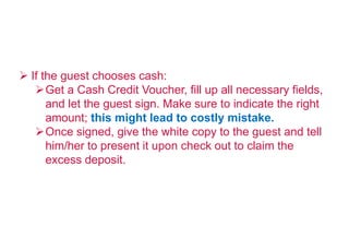 Standard Check-in Procedure.ppt1.ppt | Credit Cards | Personal Debt