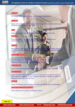 Standard conditions of international sale contract | PDF