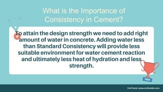 How to determine Standard consistency of cement? | PPTX