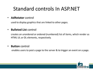 Standard control in asp.net