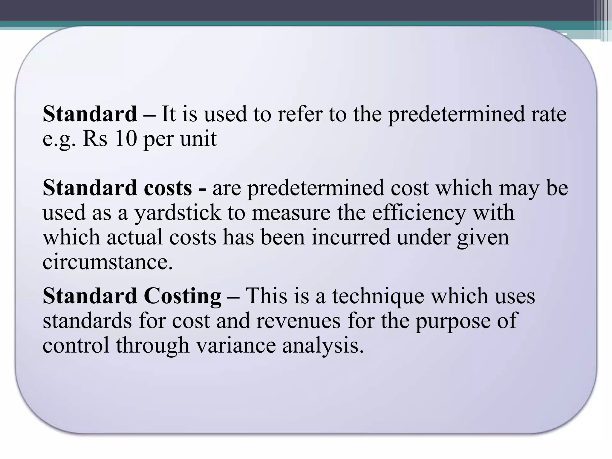 Standard costing | PPTX