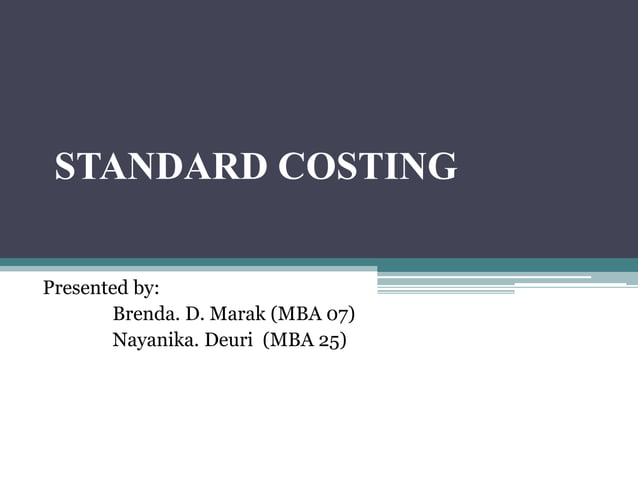 Standard costing | PPTX