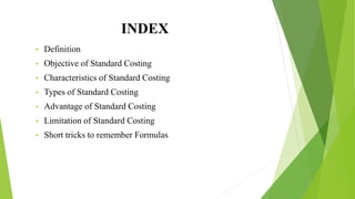 Standard costing - cost analysis | PPT