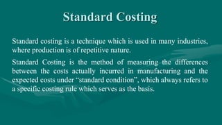 Standard costing and Variance Analysis | PDF