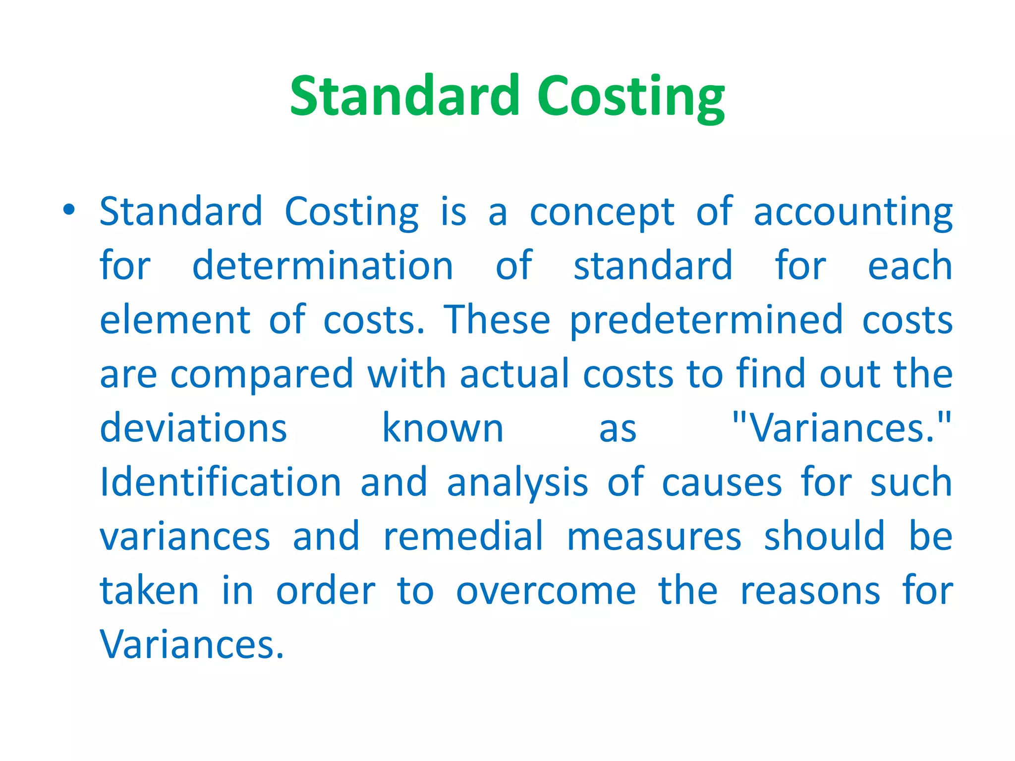 Standard costing PPT | PPTX