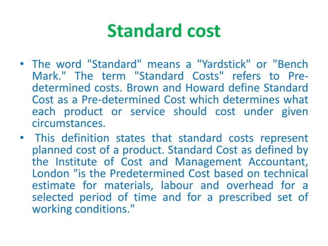 Standard costing PPT | PPTX | Business Accounting & Finance | Business