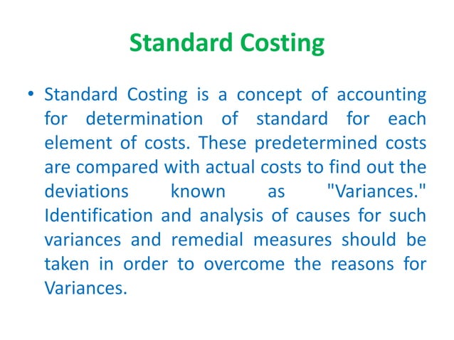 Standard costing PPT | PPTX | Business Accounting & Finance | Business