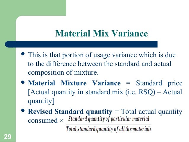 Standard costing presentation