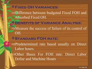 Standard costing setting standards and analysis of variance | PPT