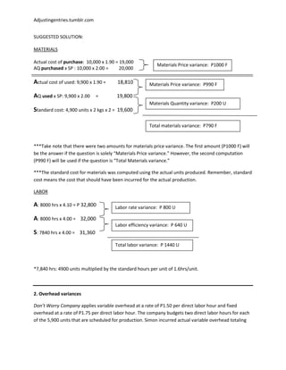 Standard costing short tutorial | PDF