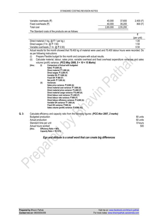 Standard costing summary | PDF