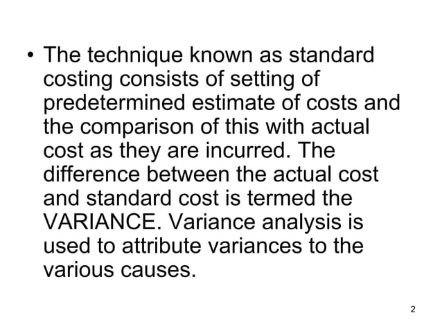 Standard costing technique 1 | PPT