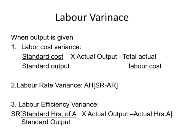 Standard costs and variance analysis | PPTX | Business | Business and ...