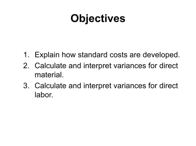 Standard costs and variance analysis | PPTX | Business | Business and ...