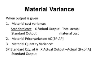 Standard costs and variance analysis | PPTX