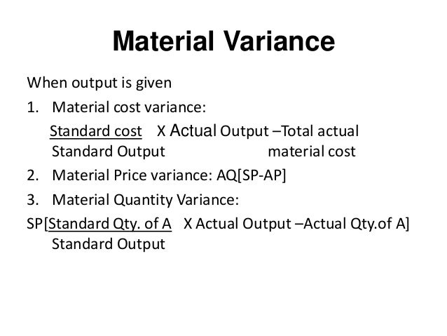 Standard costs and variance analysis