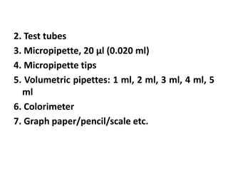 Standard curve of haemoglobin | PPTX