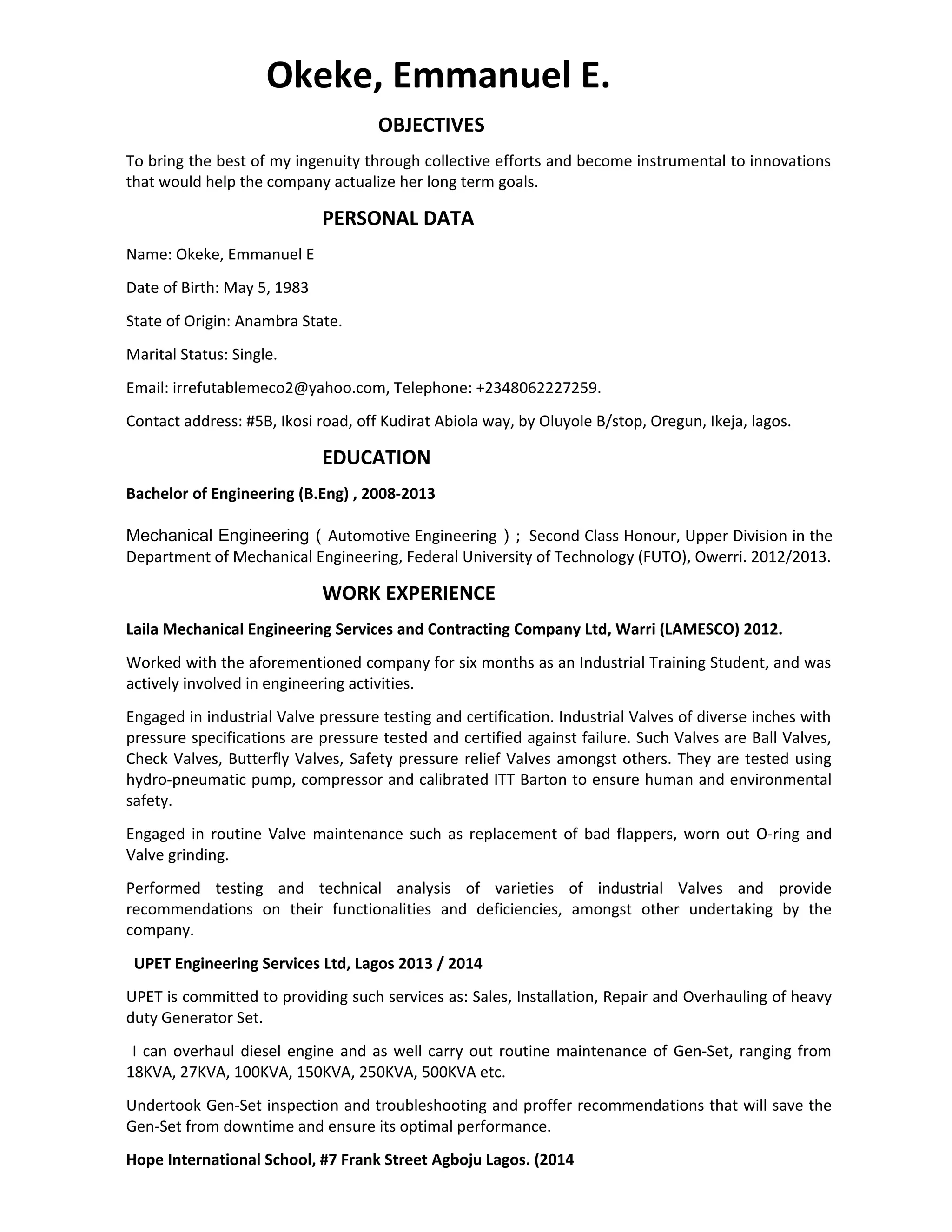 Standard cv (1) | DOC