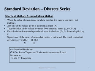 Measures of Dispersion: Standard Deviation and Co- efficient of Variation | PPTX