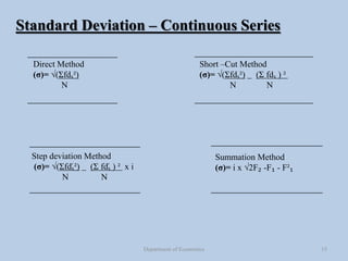 Measures of Dispersion: Standard Deviation and Co- efficient of Variation | PPTX