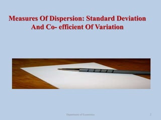 Measures of Dispersion: Standard Deviation and Co- efficient of Variation | PPTX