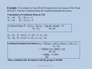 Measures of Dispersion: Standard Deviation and Co- efficient of ...