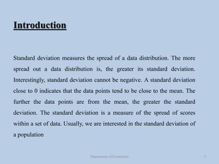 Measures of Dispersion: Standard Deviation and Co- efficient of ...