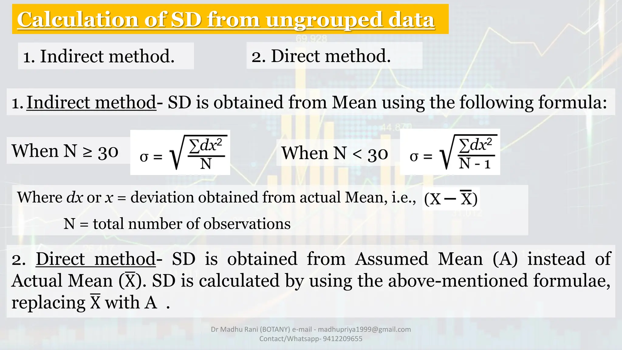 Unit 7 Biostatistics Standard Deviation Pdf