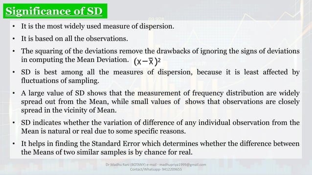 Unit 7 Biostatistics Standard Deviation Pdf