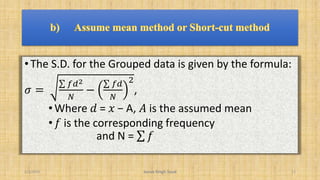 Standard deviation :grouped data/Continuous data | PPSX
