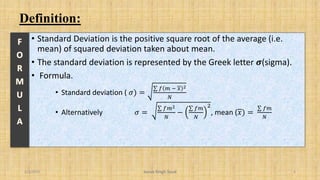 Standard deviation :grouped data/Continuous data | PPSX