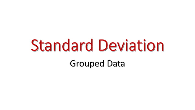 Standard Deviation Output For Statisticsppsx