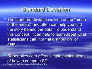 Standard deviation and correlational research | PPT