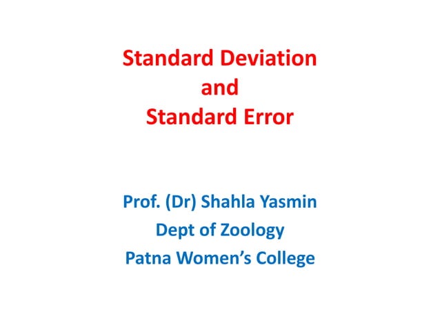 Standard deviation and standard error | PDF