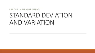 Standard deviation and variation | PPTX
