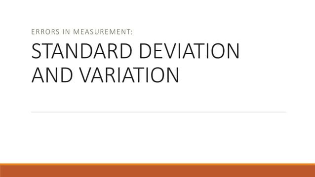 Standard deviation and variation | PPTX