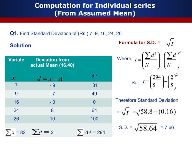 Standard deviation quartile deviation | PPT