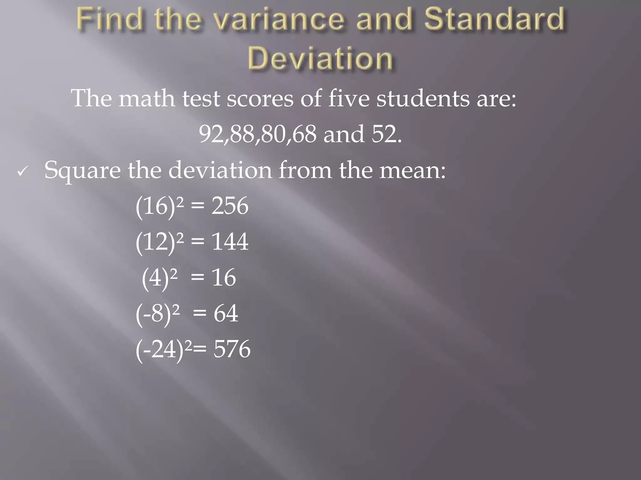 Standard deviation & variance | PPT