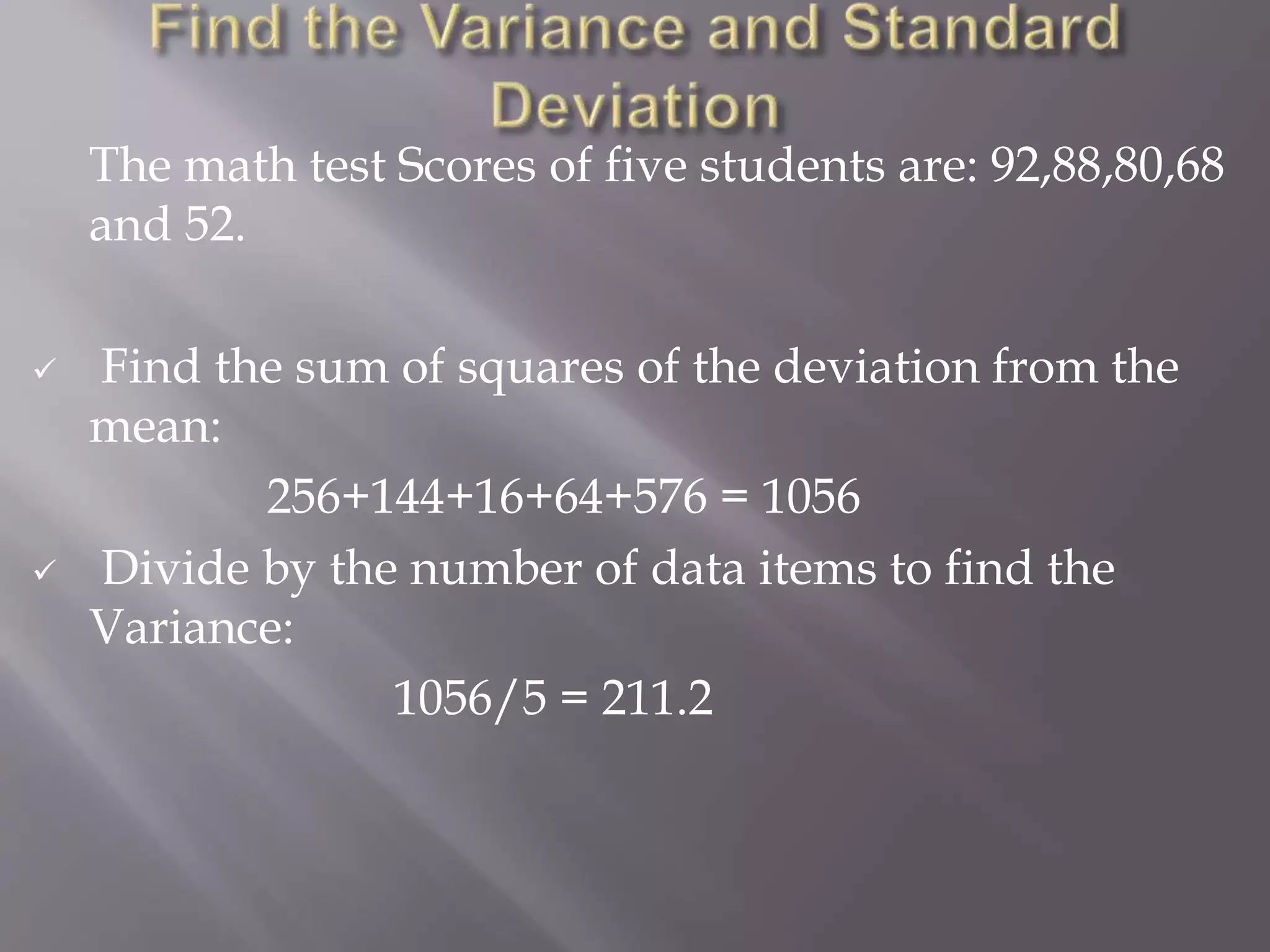Standard Deviation And Variance Ppt