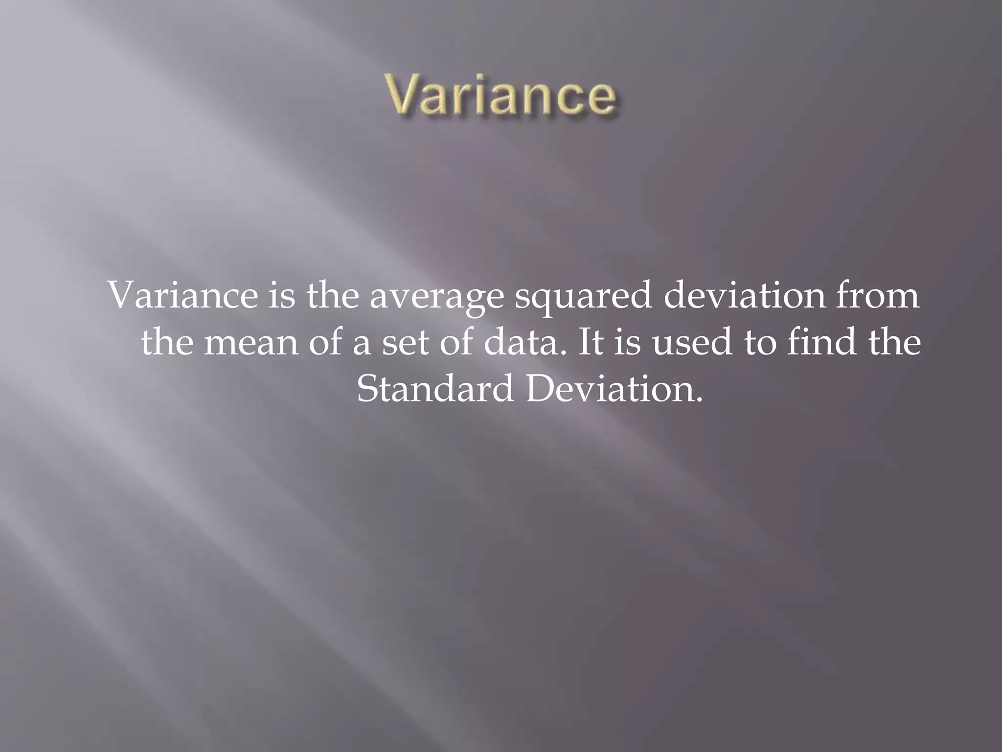 Standard deviation & variance | PPT