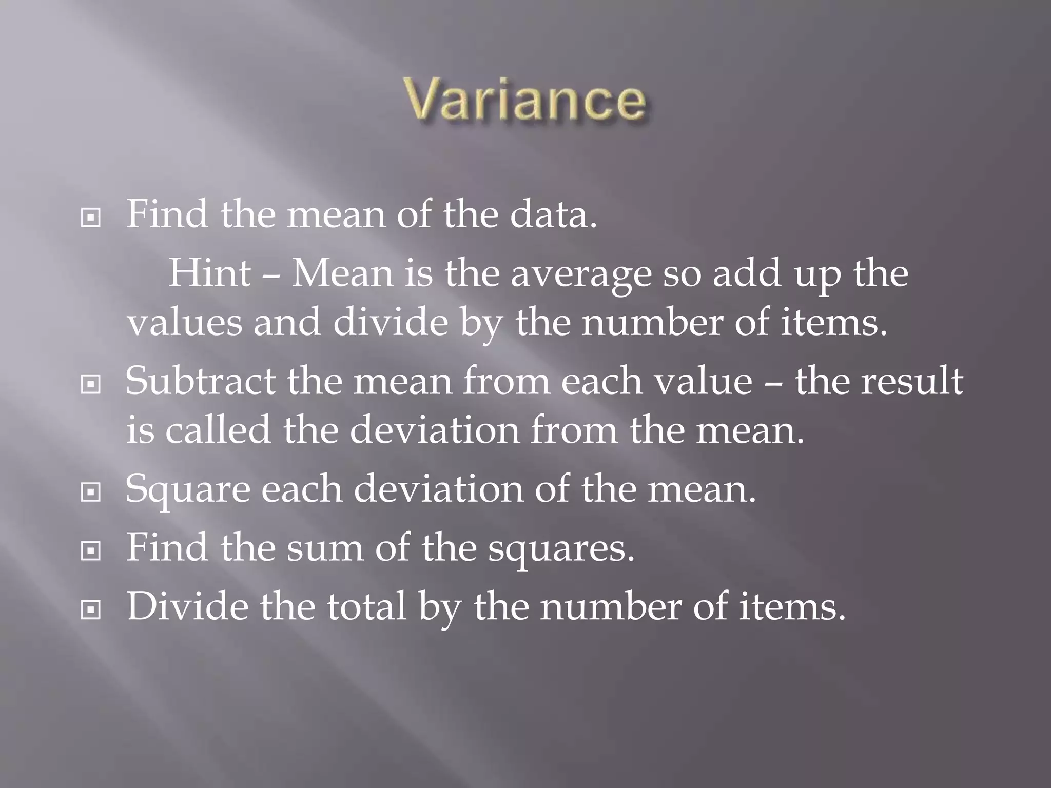 Standard deviation & variance | PPTX