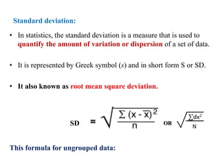 Biostatistics Standard deviation and variance | PPTX
