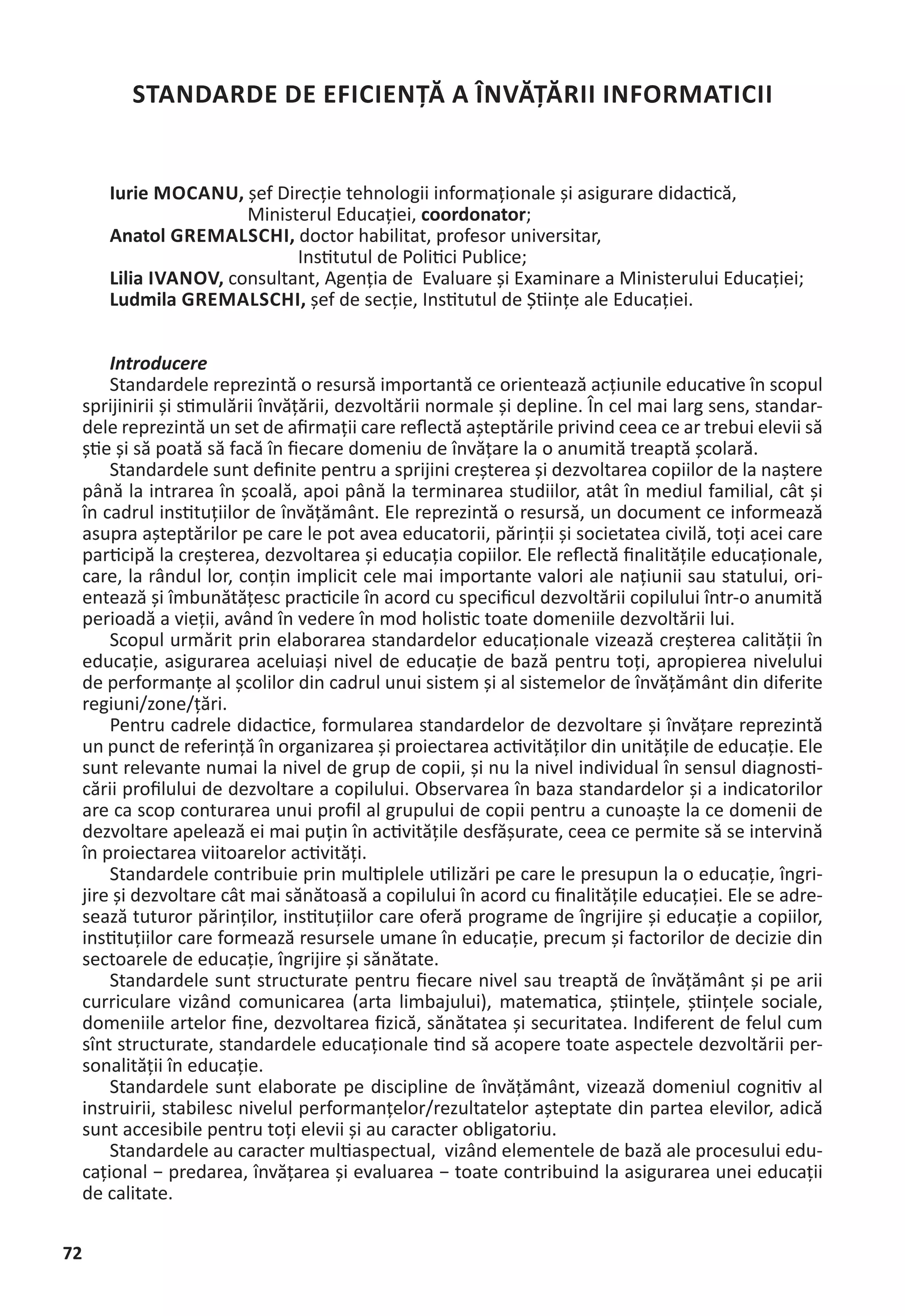 Standarde de eficienta la informatica | PDF