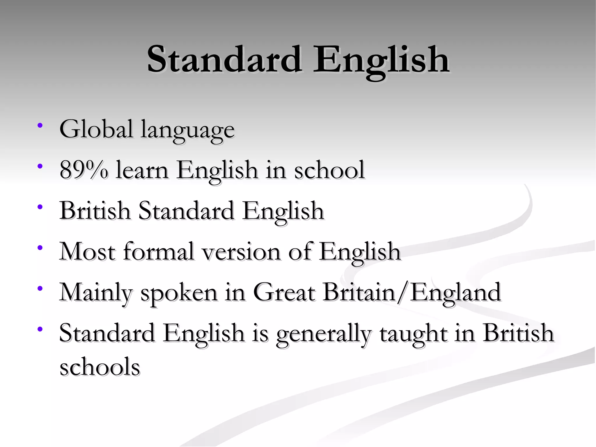 Standard English compared to Australian English | PPT