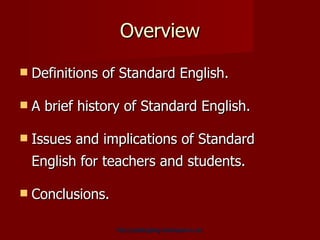 Standard English Dialect | PPT