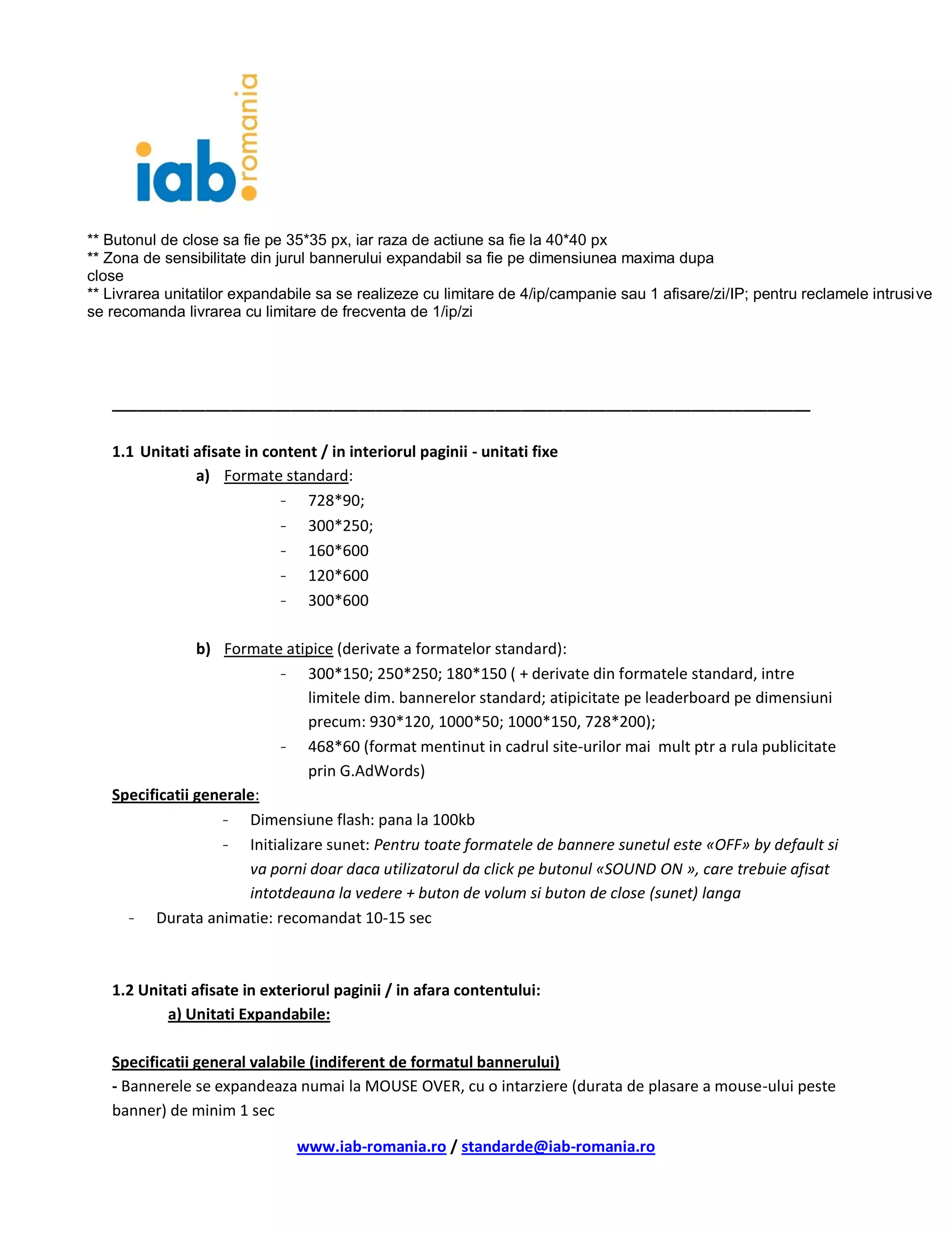 Standarde IAB Romania Display | PDF