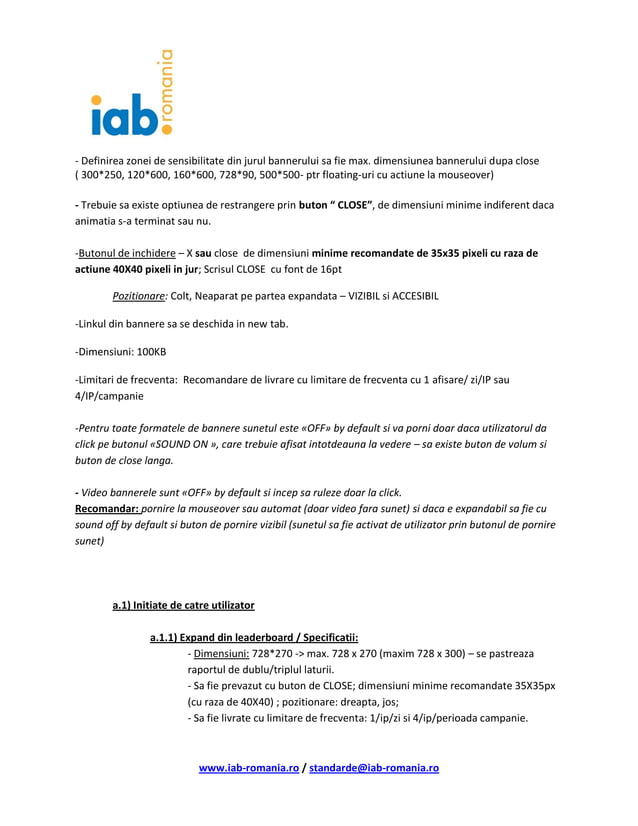 Standarde IAB Romania Display | PDF