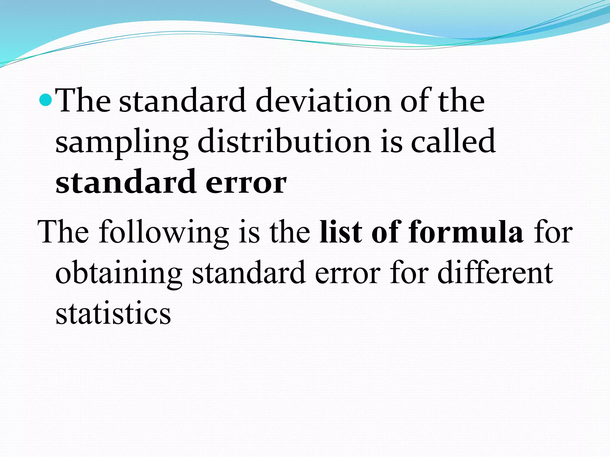 Standard error-Biostatistics | PPT